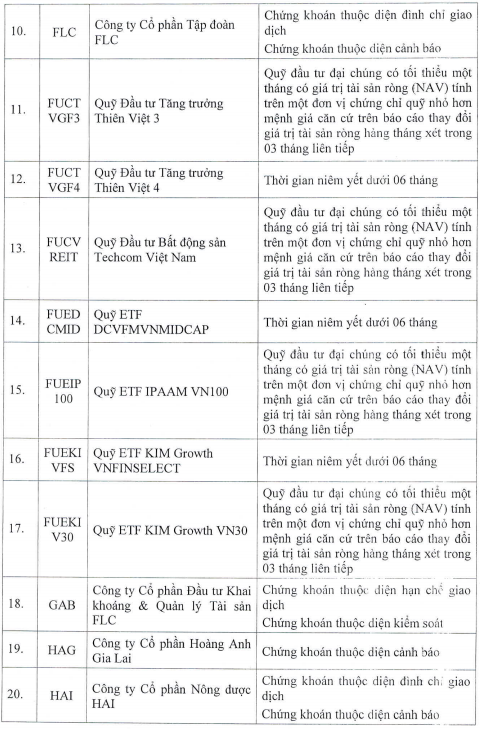 Danh sách 65 mã HOSE bị cắt margin trong quý 1/2023 | Fili