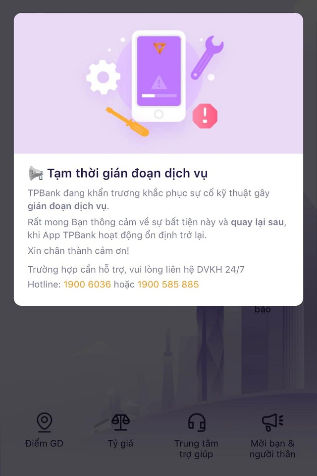 Ứng dụng giao dịch bị lỗi, TPBank nói gì? | Fili